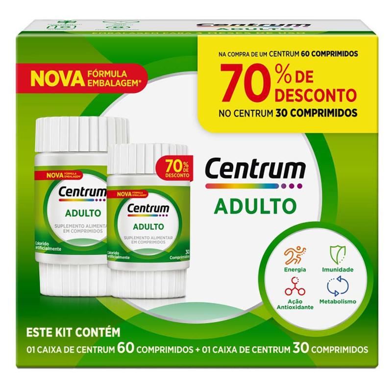 Centrum Adulto Kit - Suplemento Alimentar Multivitamínico 30 Caps ...