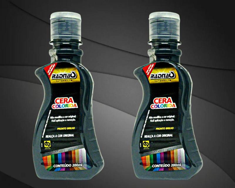 Cera Colorida Cinza Liquida Automotiva Radnaq 200ml - 02 Unid. - Cera ...