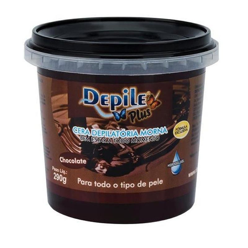 Cera Depilatória Chocolate Depile Plus 290g - Cera Depilatória ...