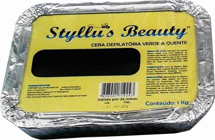 Cera Depilatoria Styllus Beauty Verde 1kg Barra - Cera Depilatória ...