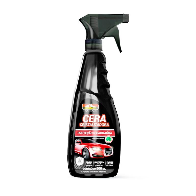 Cera Líquida Cristalizadora Com Carnaúba 500ml Proauto Spray - Cera ...