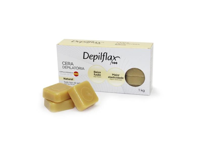 Cera Quente Depilatória Em Barra Natural 1kg - Depilflax - Cera ...