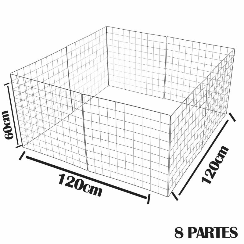 Cercadinho Móvel Pet Cachorro 8 Telas Aramada 60x120x120 Cm - VivoPet ...