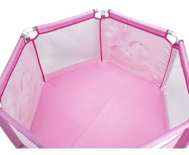 Cercado Baby Berço Cercadinho Portátil Para Bebê Balão Rosa ...