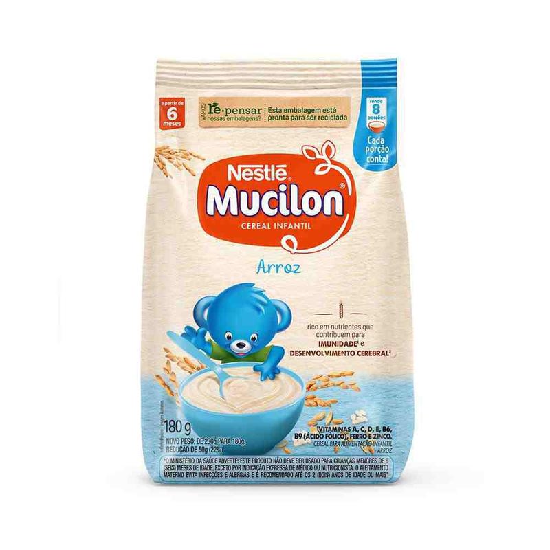 Cereal Infantil Mucilon Arroz 180g - Cereal Infantil - Magazine Luiza