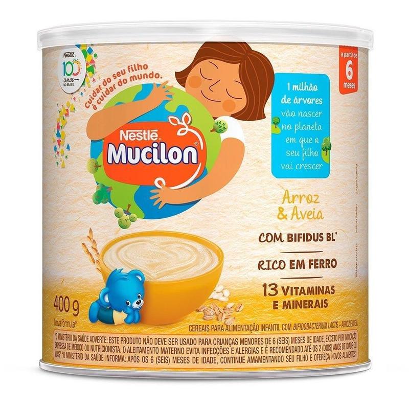 Cereal Infantil Mucilon Arroz e Aveia 400g - Nestlé - Cereal Infantil ...