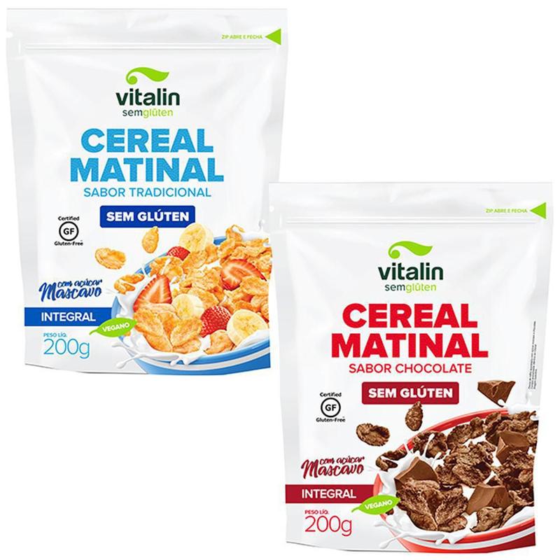 Cereal Matinal Tradicional 200G + Cereal Choco 200G Vitalin - Flocos de ...