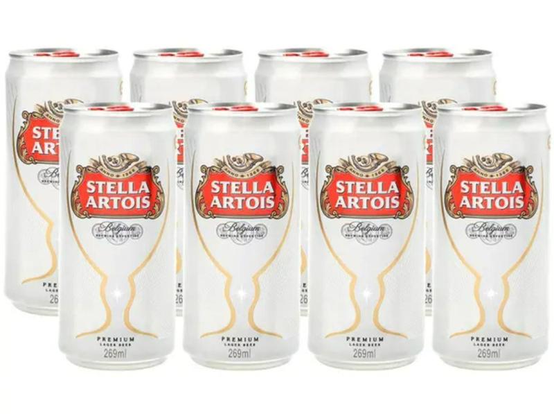 Cerveja Stella Artois Puro Malte Premiun American Lager - 8 unidades ...