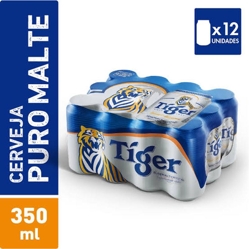 Cerveja Tiger Lata 350ml Sleek Puro Malte Crystal - 12 Unidades ...