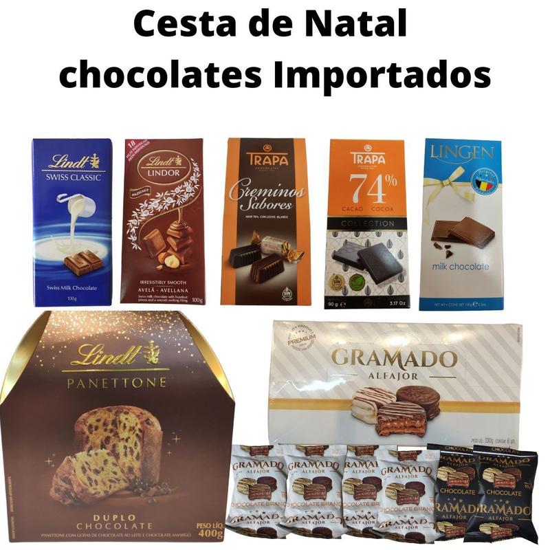 Cesta de Natal com Chocolates Diversos Sabores Clássicos - Chocolates ...