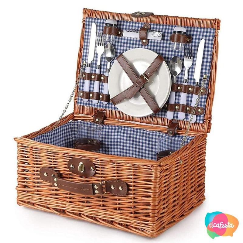 Cesta picnic luxo completa para 2 - RICA FESTAS - Brincadeiras de Faz ...
