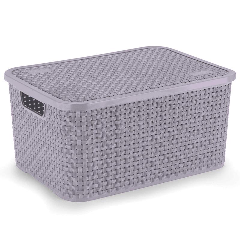Cesto Organizador Rattan Grande Com Tampa - Nitron - Cesta e Cesto ...