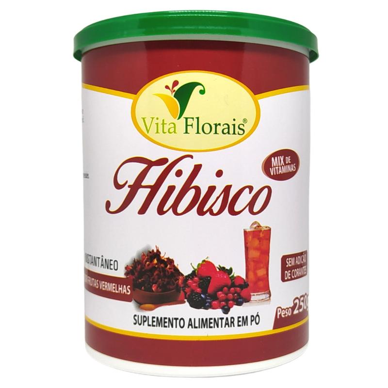 Chá de Hibisco Solúvel Sabor Frutas Vermelhas 250g - Vita Florais - Chá ...