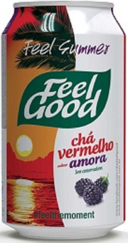 Chá Feel Good Lata 330ml Vermelho com Amora com 06 Unidades - Chá ...