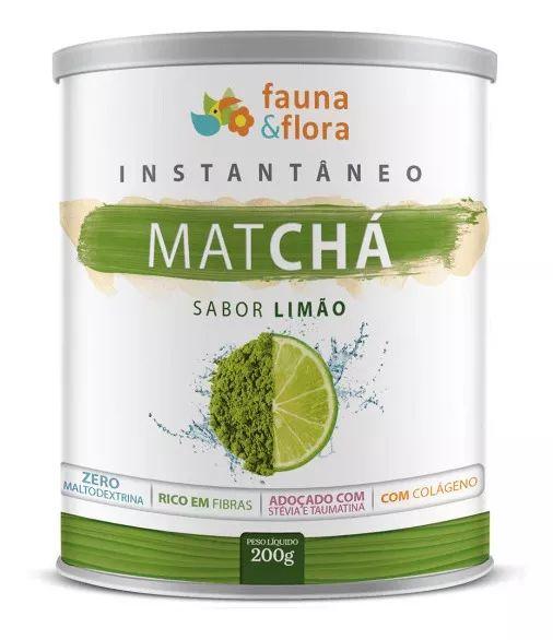 Chá Instantâneo De Matchá Sabor Limão 200g - Fauna&Flora - Chá Verde ...
