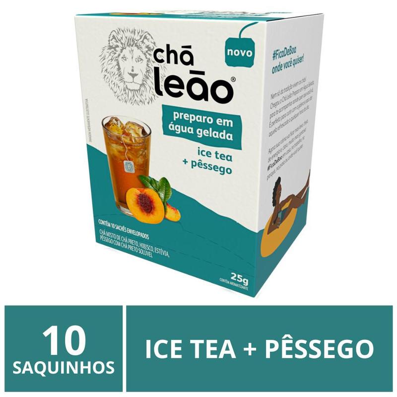 Chá Leão Gelado, Ice Tea Pêssego, 10 saquinhos - Chá - Magazine Luiza