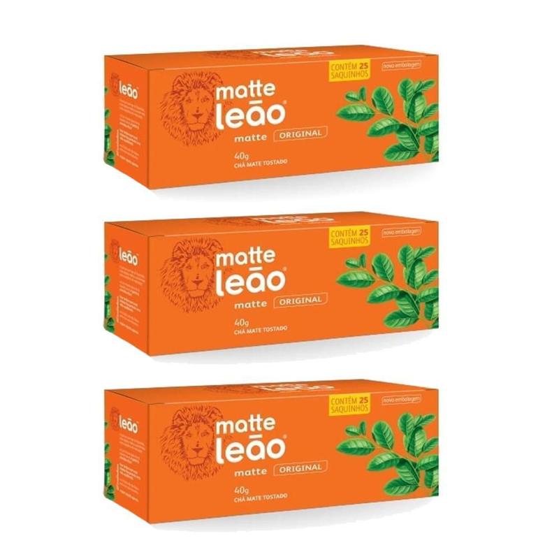Chá Mate Leão Original Com 25 Saquinhos- Kit 3 Un - Leao - Chá ...