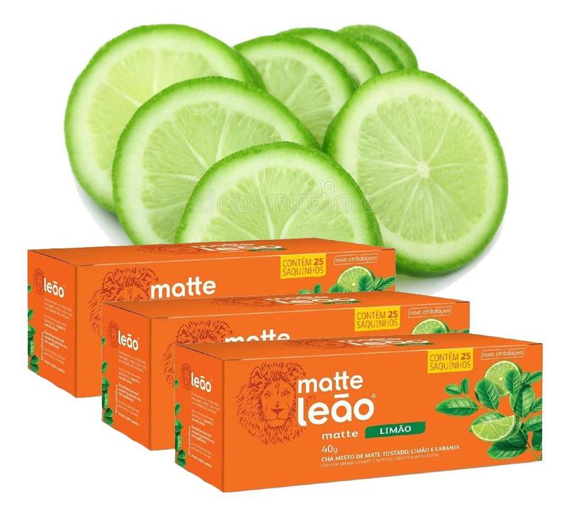 Chá Matte Limão Leão Com 25 Saquinhos Kit 3 - Matte Leão - Chá ...