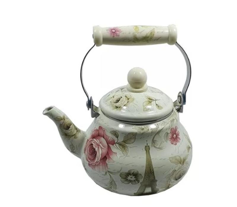 Chaleira Bule Esmaltada 1,5 Litros Decorada Clássica - Tetera ...