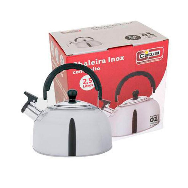 Chaleira Inox 2,5 Litros Com Apito - LAR NORTE - Chaleiras - Magazine Luiza