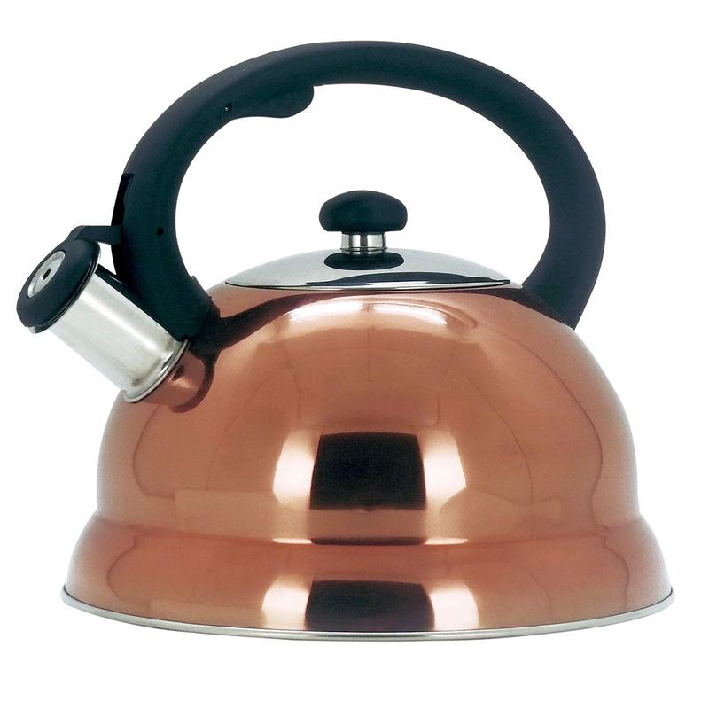 Chaleira Inox Alto Brilho 3 Litros Com Apito Bronze Luxo - Mimo Style ...