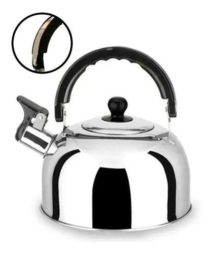 Chaleira Inox Com Apito 2,5 Litros Para Café Chá Original - Elite ...
