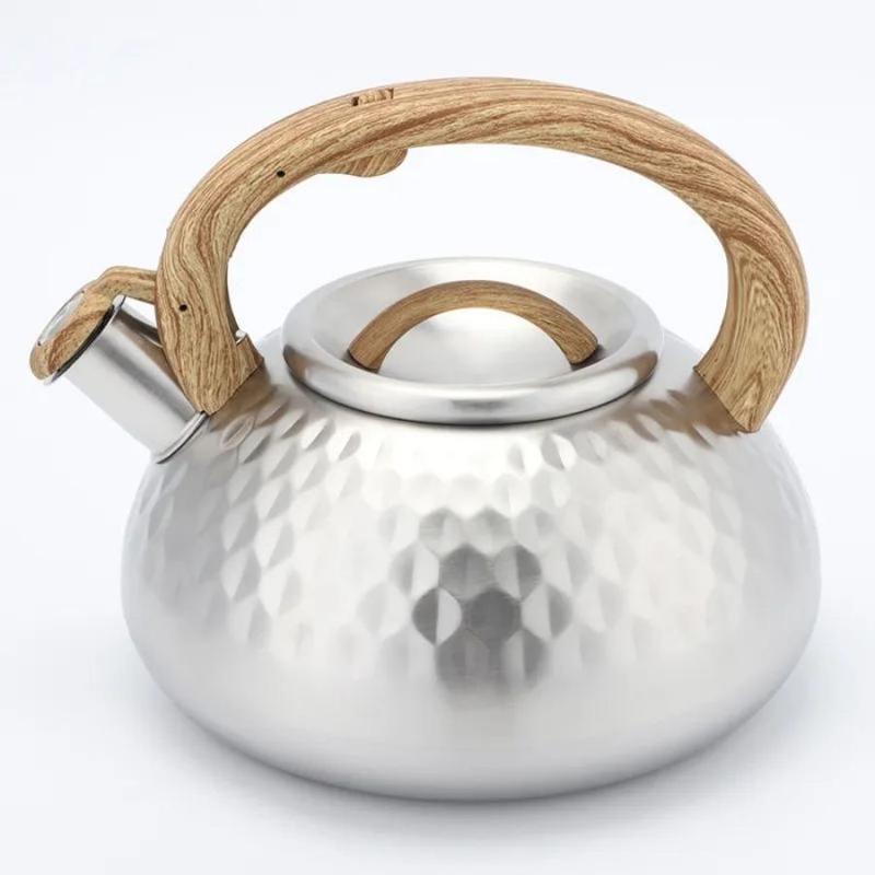 Chaleira Inox Com Apito Diamante Indução Cabo Madeira 3Lts - Asia Home ...