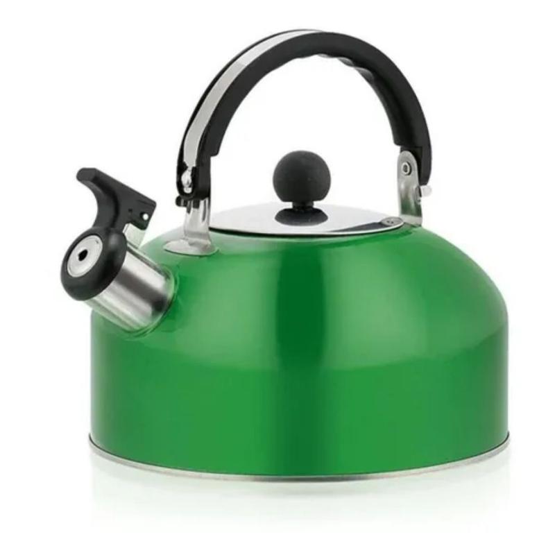 Chaleira Verde Com Apito e Alça Resistente Em Inox 2 Litros - WellMix ...