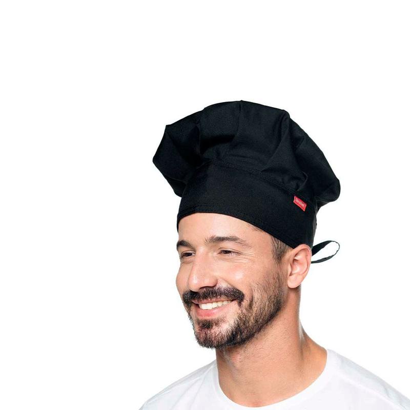 Chapeu de Cozinheiro Preto Chef Touca Unissex Ajustavel - DU CHEF ...