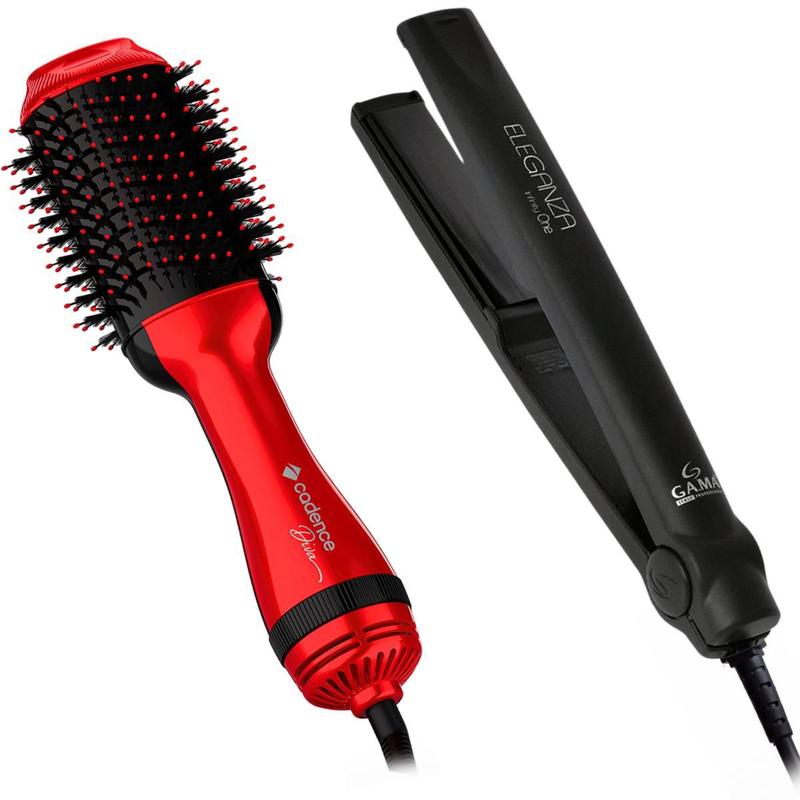 Chapinha prancha alisadora gama infinit one + escova secadora cadence ...