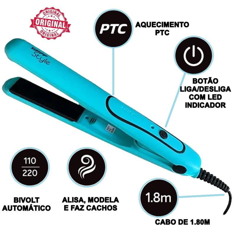 Chapinha prancha alisadora taiff style azul 210ºC - bivolt - Chapinha ...