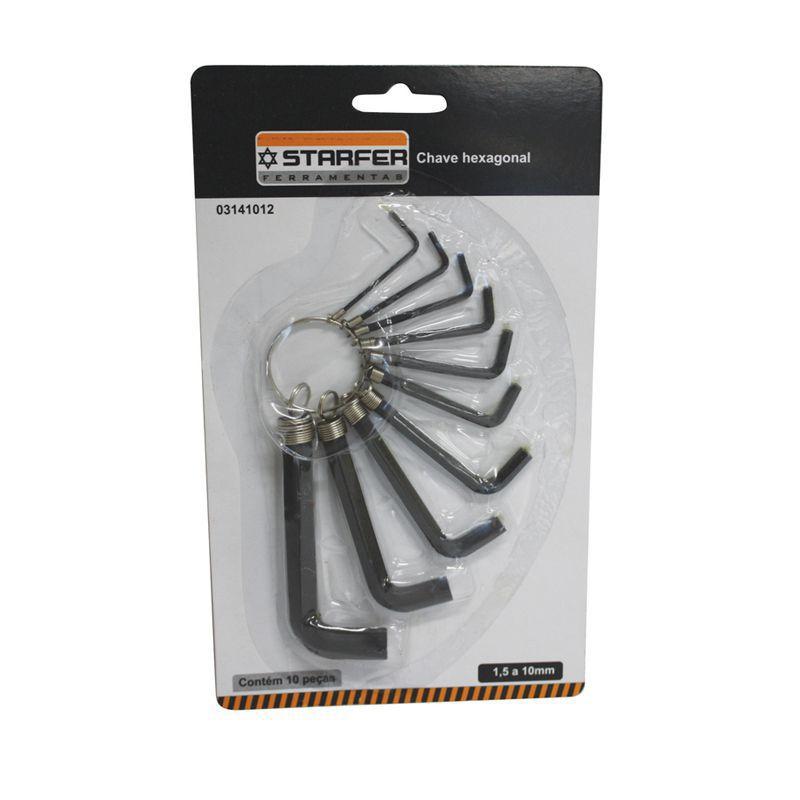 Chave Allen 10 Peças 1,5 A 10Mm Starfer - Chave Allen - Magazine Luiza
