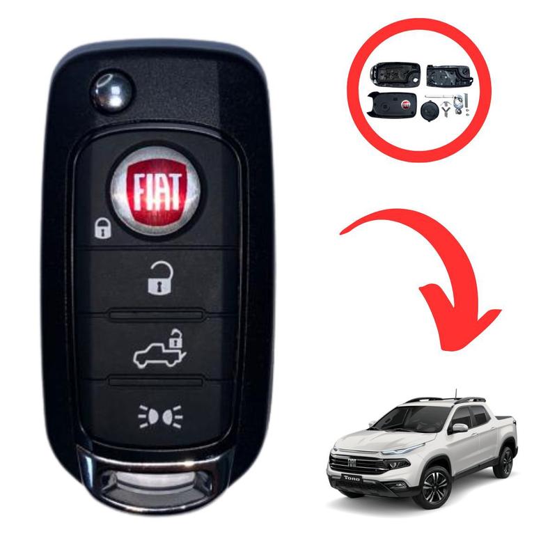 Chave Canivete Fiat Toro Argo Carcaça Oca 4 Botões c Lâmina - Chave de ...