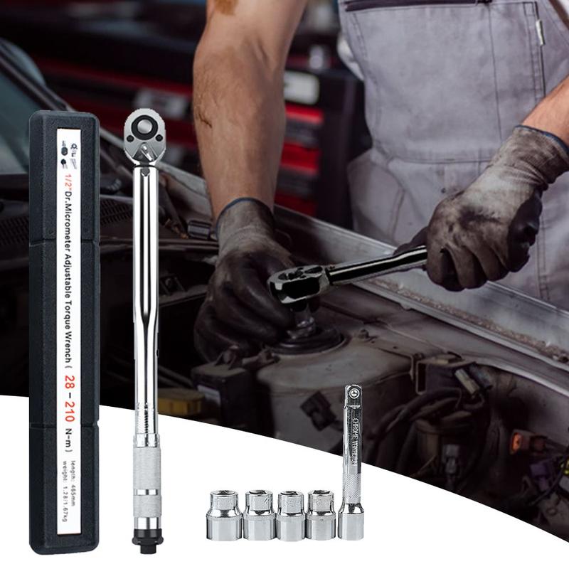 Chave De Torque Kit Industrial 1/2 Pol 28 - 210nm Cr-mo Torquimetro De Estalo Reversível ...