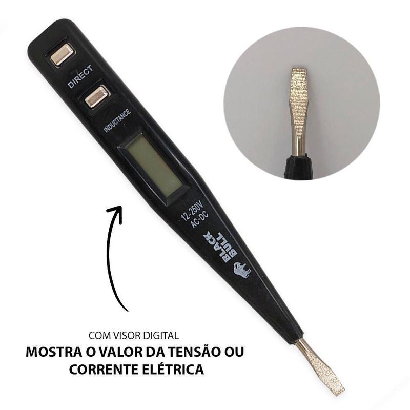 Chave e De Polaridade Detectora De Tensão 12-250V Bivolt - Black Bull ...