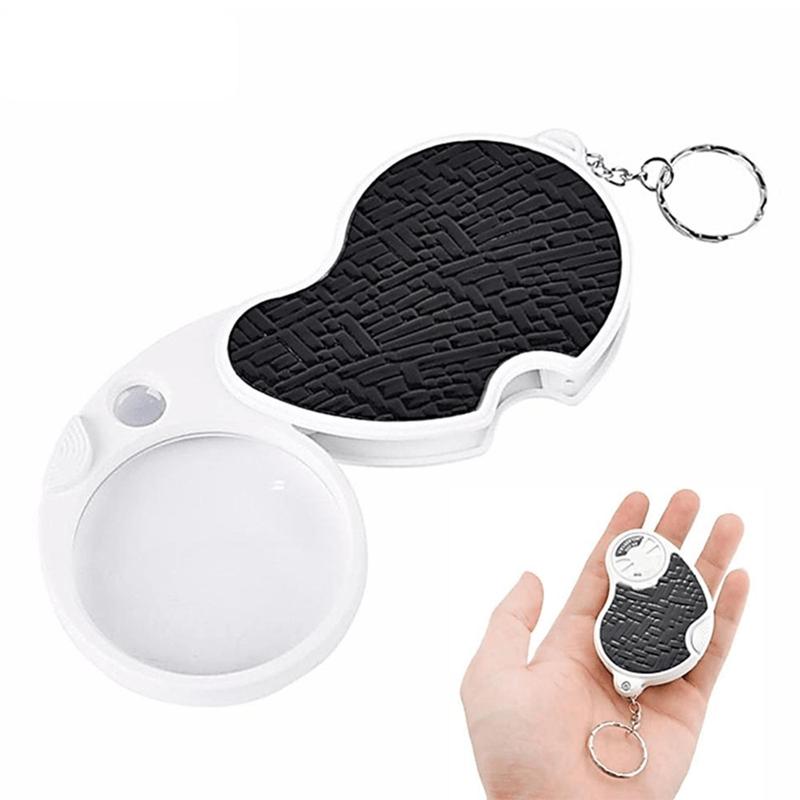 Chaveiro Com Lupa Retratil Bifocal Com Luz LED Ampliação 8x - 6901A1 ...