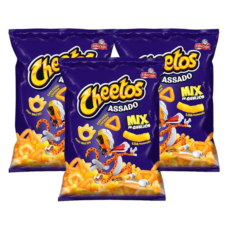 Cheetos Elma Chips Mix de Queijo 45g Kit com três unidades - Cheetos ...
