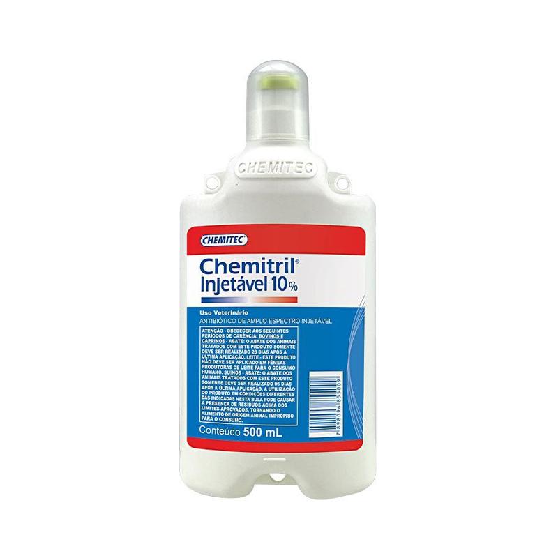 Chemitril 10% Enrofloxacina para Bovinos, Suínos e Caprinos - 500ml - Chemitec - Antibiótico ...