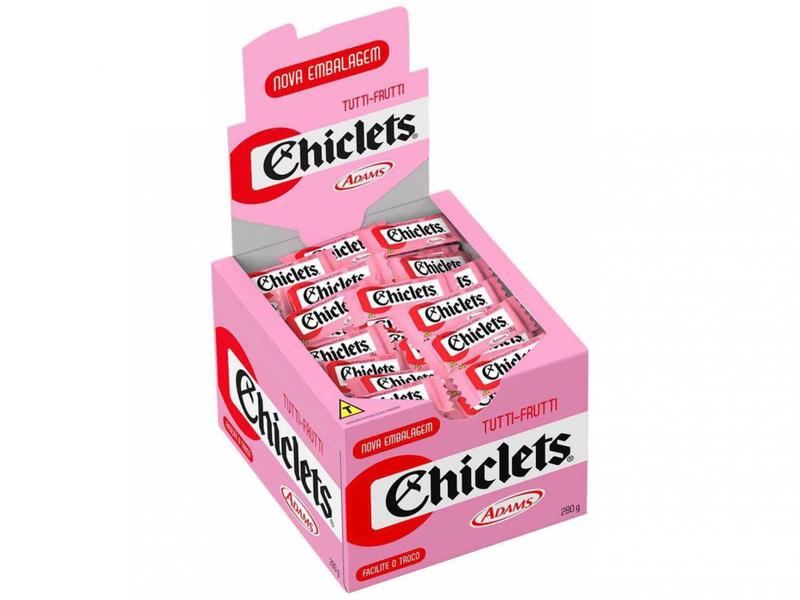 Chiclete Adams Chiclets Tutti-Frutti Caixa com - 100 Unidades 280g ...