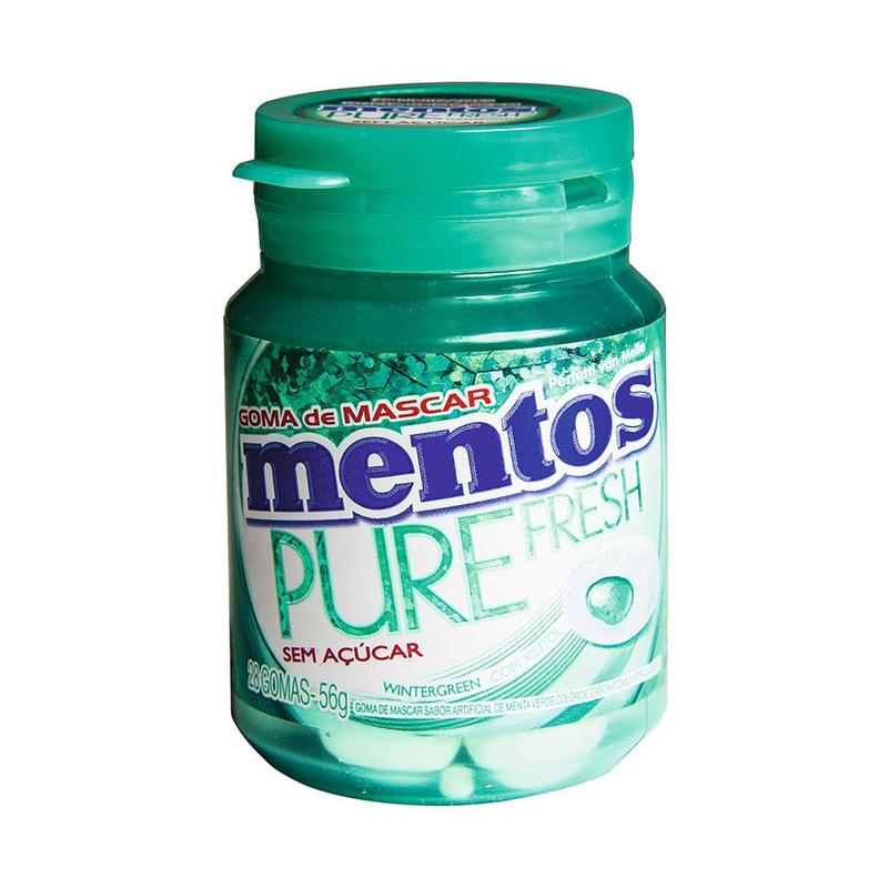 Chiclete Mentos Pure Fresh Sabor Wintergreen Sem Açúcar 28 Unidades com ...