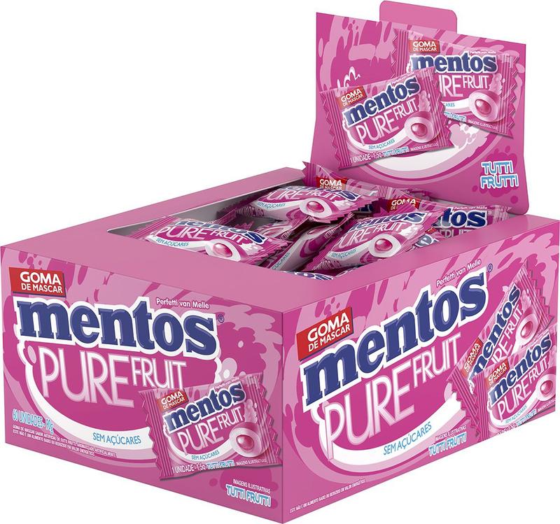 Chiclete Mentos Pure Tutti Frutti sem açucar 60 peça 90g - Chicletes e ...