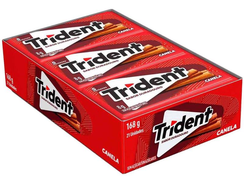 Chiclete Trident 5s Canela Caixa com - 21 Pacotes 5 Unidades 8g ...