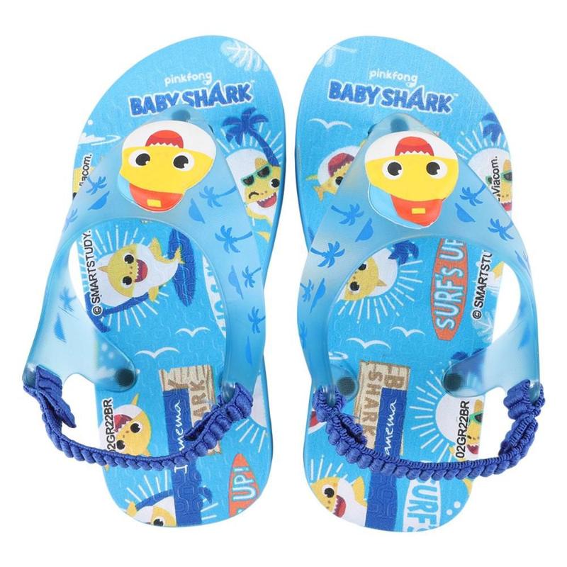 Chinelo Bebê Grendene Kids Ipanema Baby Shark Com Elástico Masculino ...