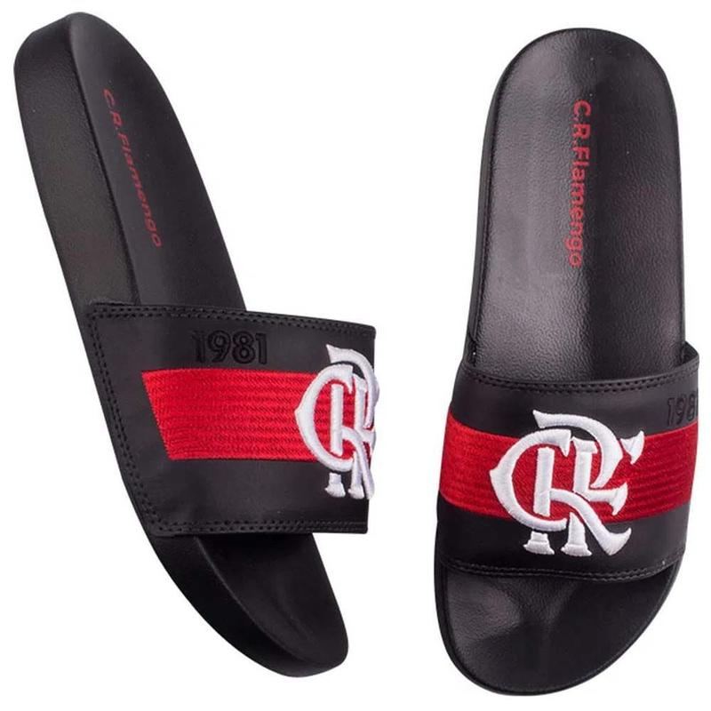 Chinelo Flamengo Slide Manto 1 2021 Preto/Preto - Neorubber - Chinelo ...