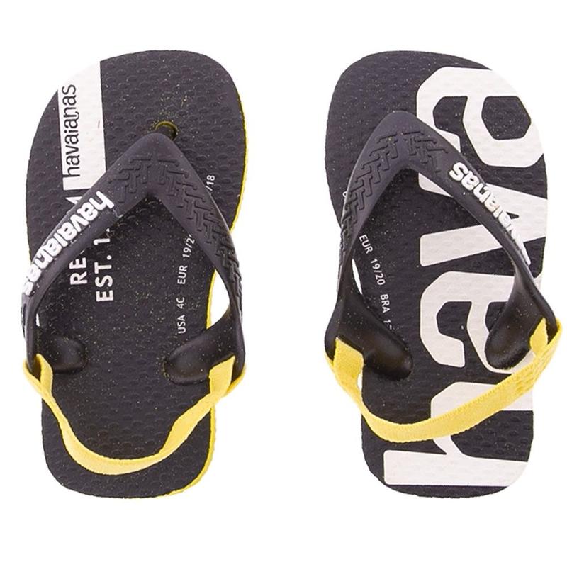 Chinelo Infantil Havaianas Baby Logomania Preto - Chinelo para Bebês ...