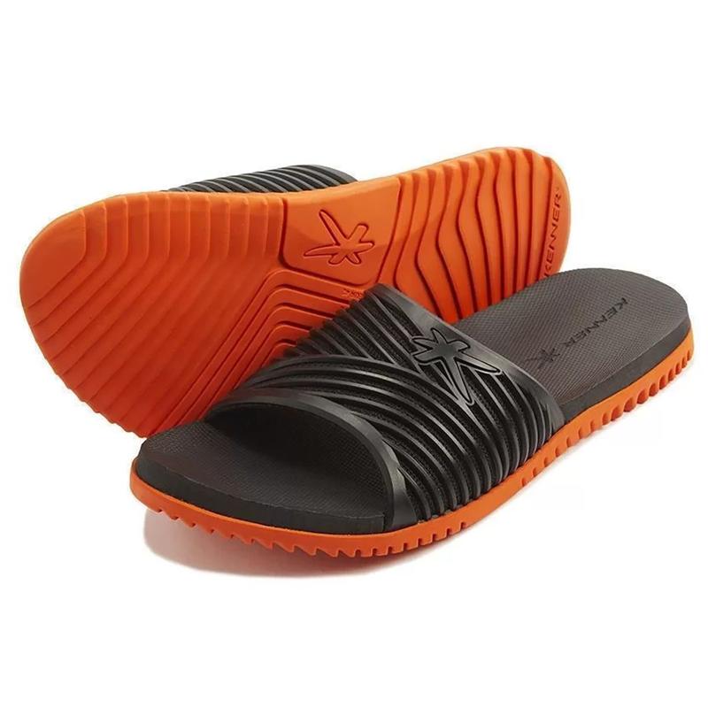 Chinelo Kenner Slide Duo Masculino - Preto e Laranja - Chinelo ...