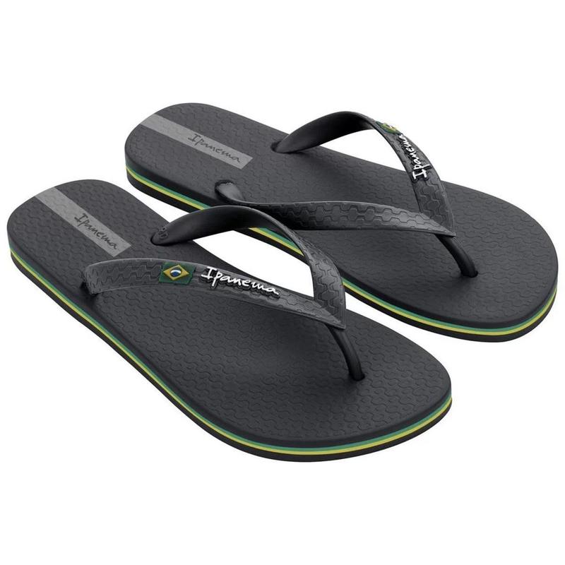 Chinelo Unissex de Dedo Bandeira do Brasil Ipanema Preto - Grendene ...