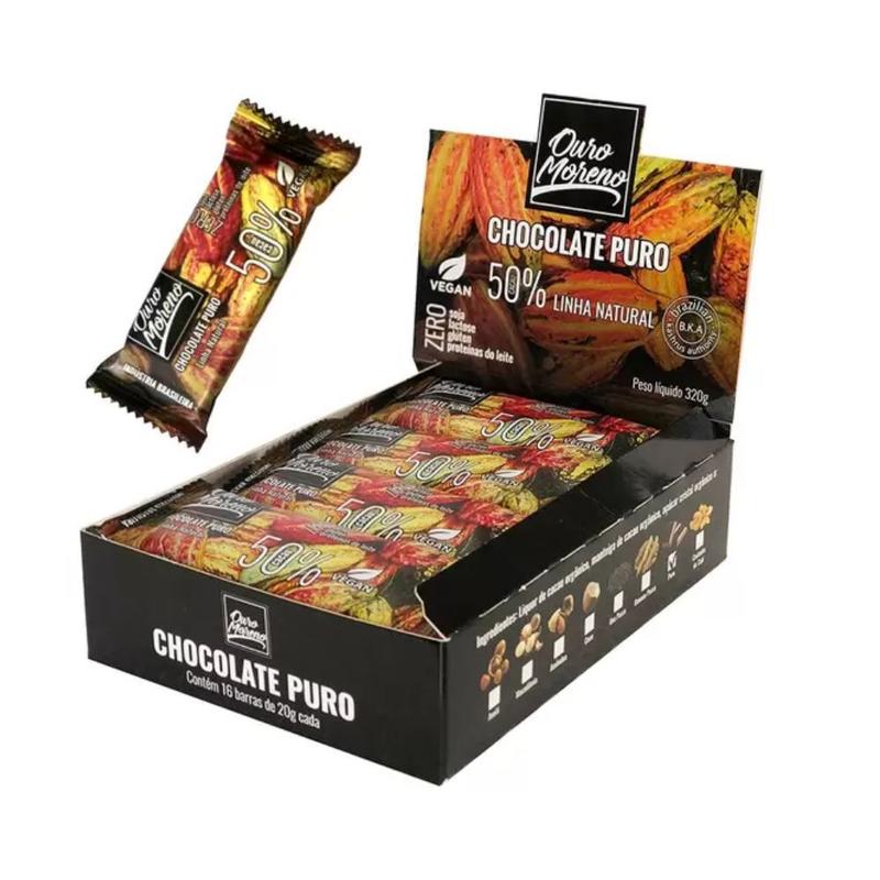 Chocolate 50% Cacau Ouro Moreno Caixa com 16 unidades - Chocolate ...