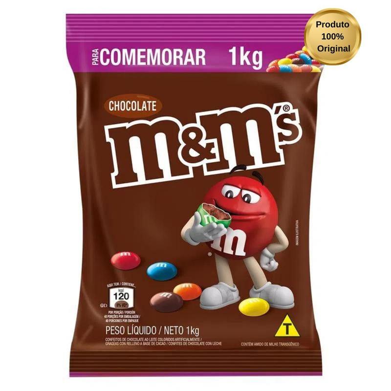 Chocolate Ao Leite M&M 1kg Confeito Colorido para Comemorar - Mars - MMs - Magazine Luiza