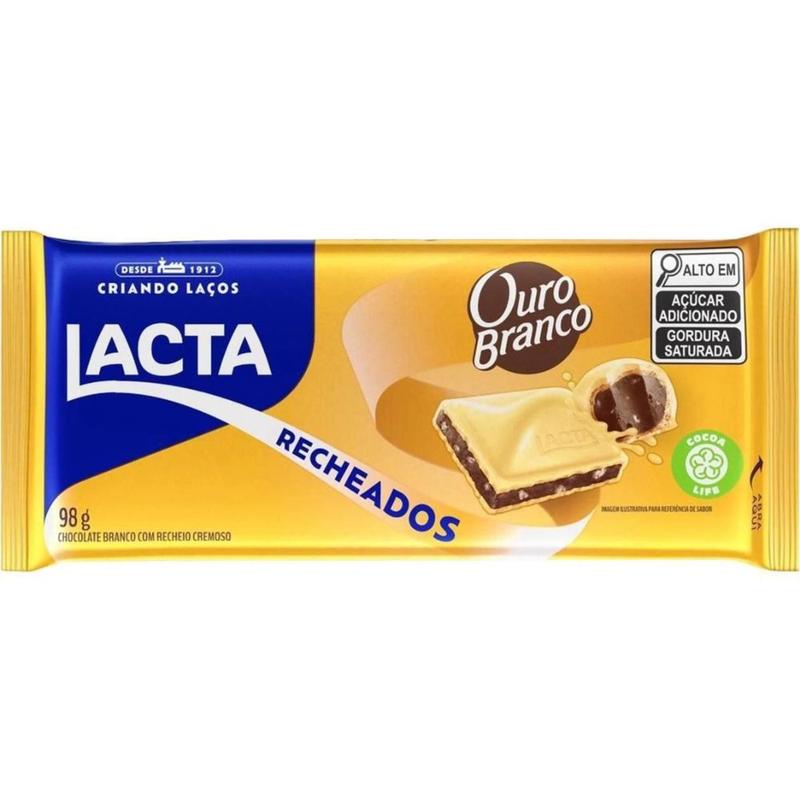 Chocolate Branco Lacta Com Recheio Ouro Branco 98g - Chocolate / Barra de Chocolate - Magazine Luiza